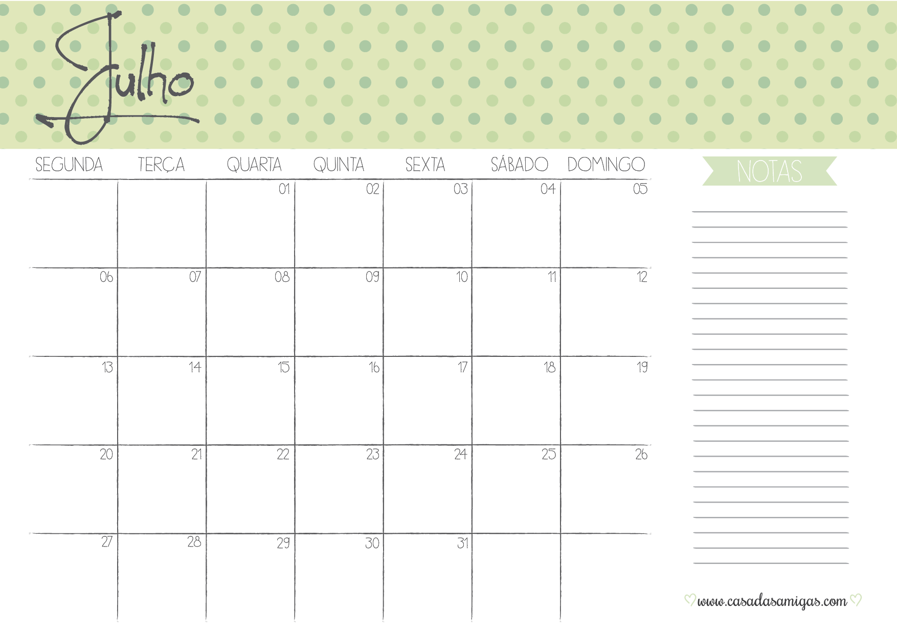 Download: planejamento mês de julho - Casa das Amigas